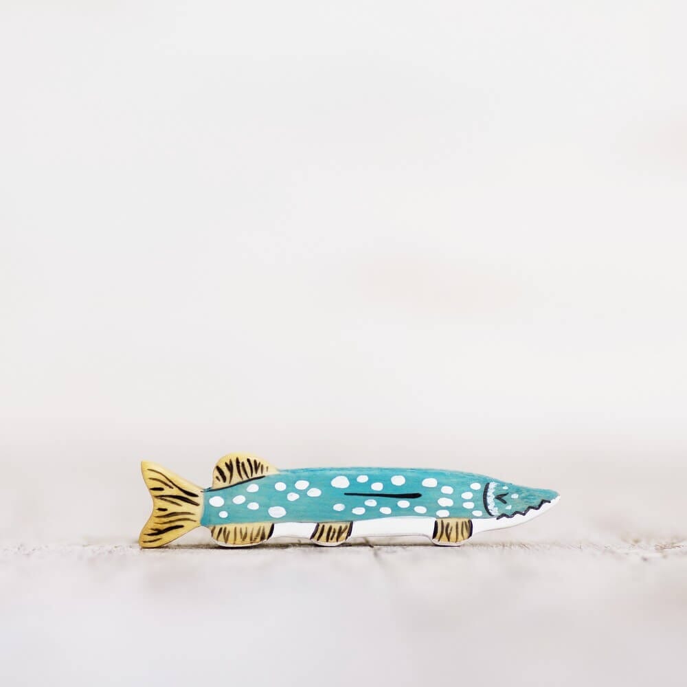 Lake fish toy, pike figurine - WoodenCaterpillar Toys